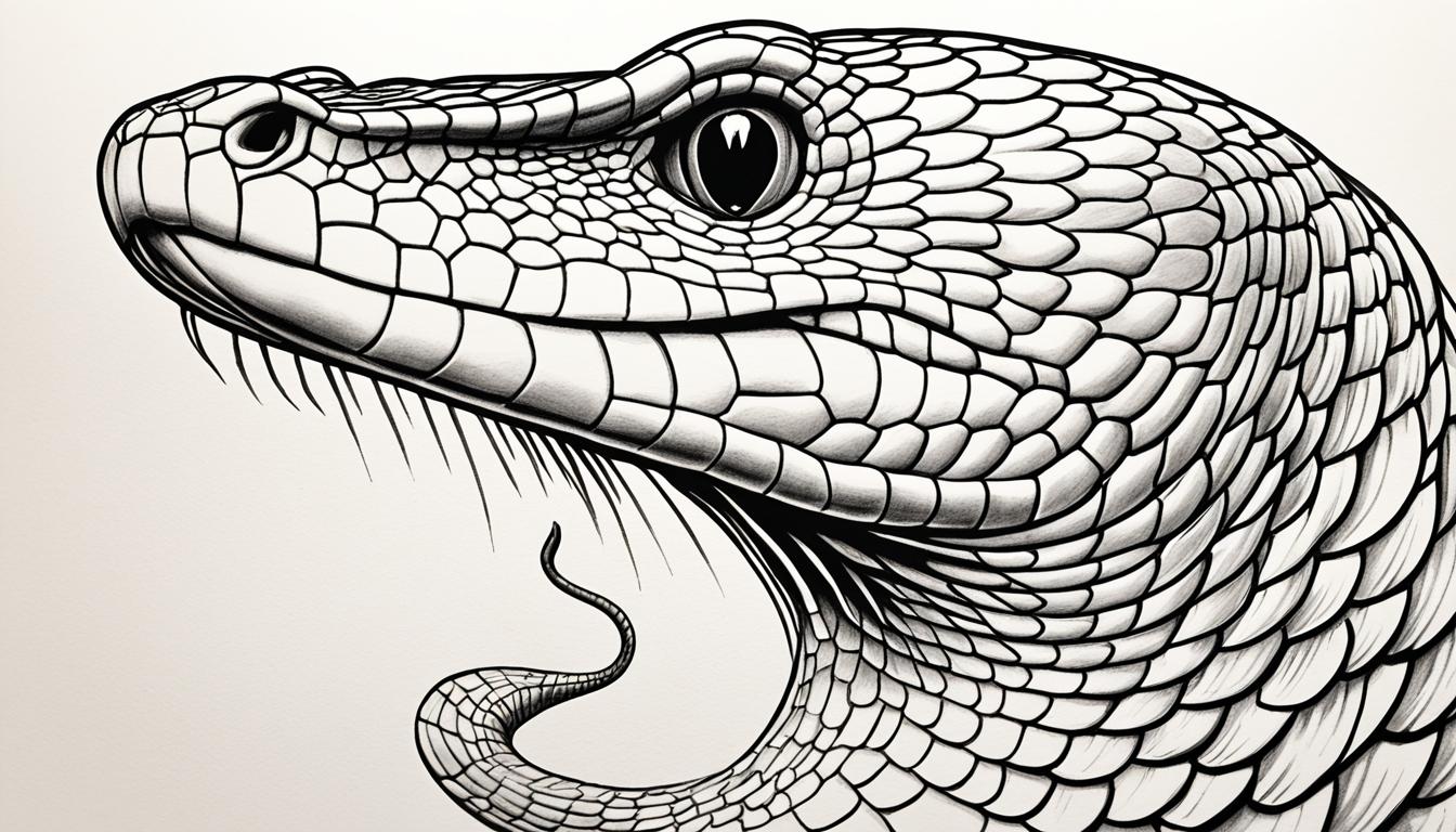 Learn to Sketch a King Cobra Snake Easily
